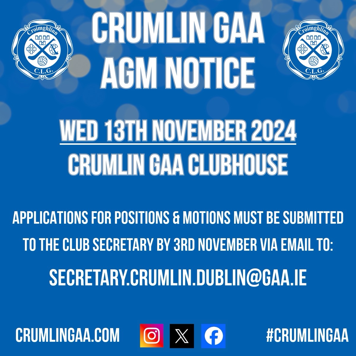 Crumlin GAA AGM Notice – Crumlin GAA
