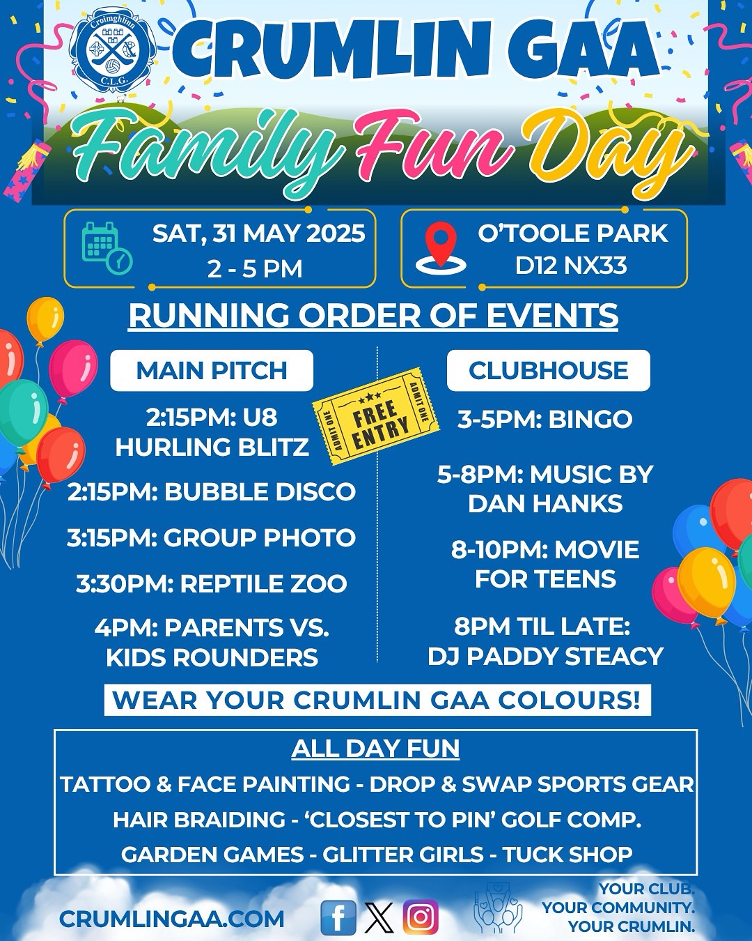 Family Fun Day Schedule – Crumlin GAA